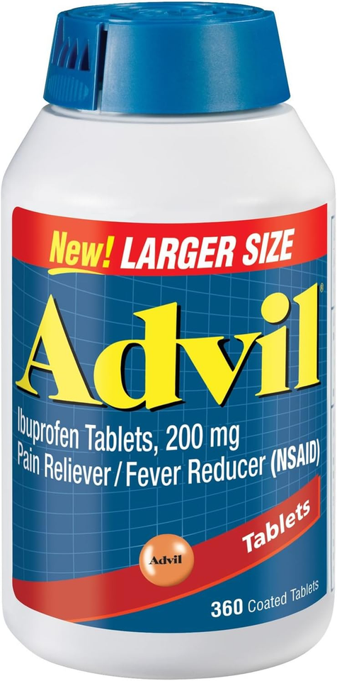 360 Coated Tablets ADVIL Ibuprofen 200 mg Pain Reliever Fever Reducer ...