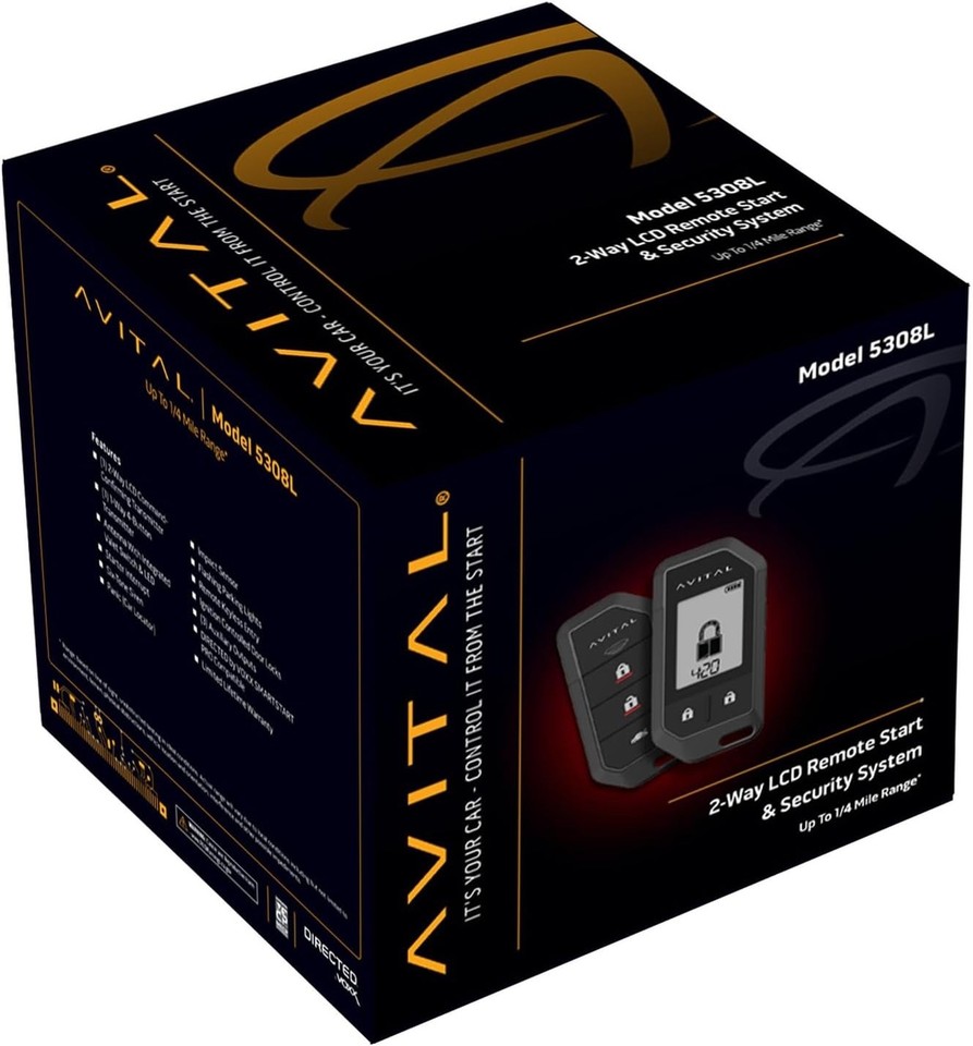 Avital 3305L 2-Way LCD Keyless Entry Vehicle Security System + 2 Remote ...