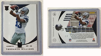 2013 Panini football card~TERRANCE WILLIAMS #190 rookie card 3/5~DALLAS ...