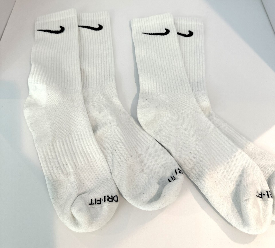Classic White Nike Crew Socks (2 Pair) | eBay