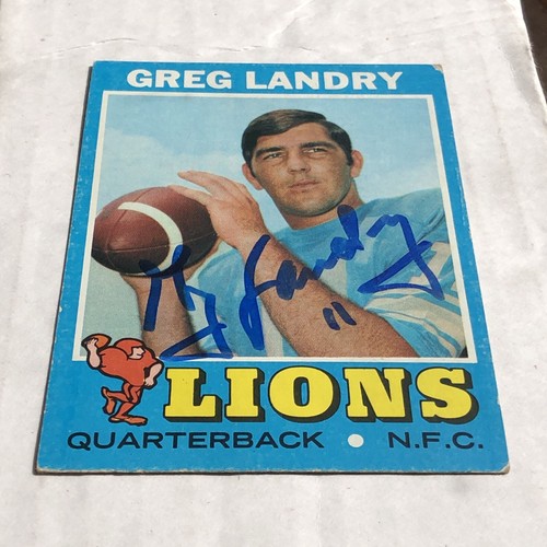 #11 Greg Landry Signed 1971 Topps NFL Football Card Lions AUTO | eBay