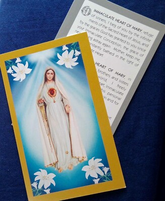 Immaculate Heart of Mary The Golden Prayer New Old Convent Holy Card | eBay