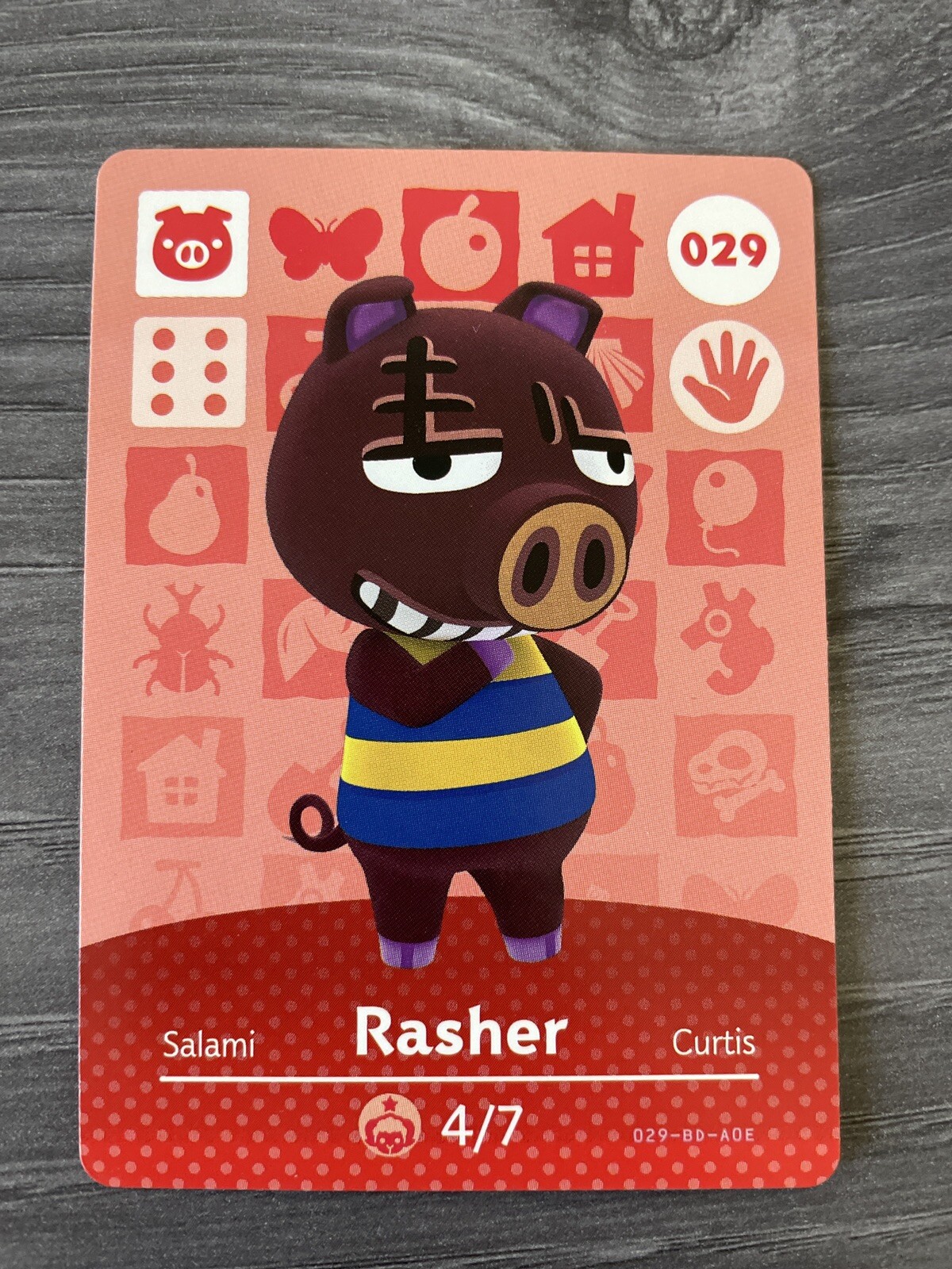 Rasher #029 Series 1 Animal Crossing Amiibo Card | eBay