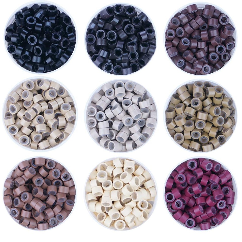 Silicone Lined Micro Rings Links Beads 5mm Lined Beads for Hair ...
