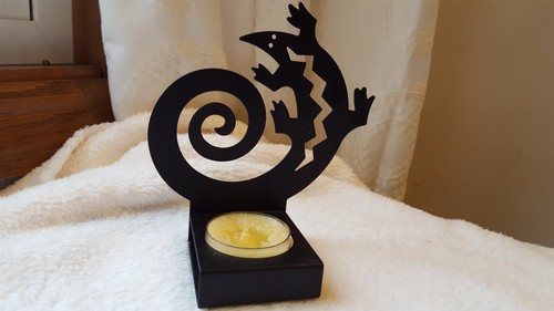 Partylite leapin lizard tea light holder, black wrought iron | eBay