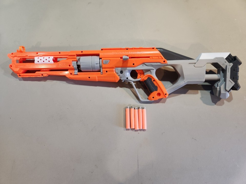 Nerf N Strike Elite Accustrike Alpha Hawk Sniper Blaster Gun w/ darts ...