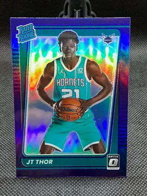 2021-22 Optic Purple Refractor - JT Thor RC #172 Charlette Hornets | eBay