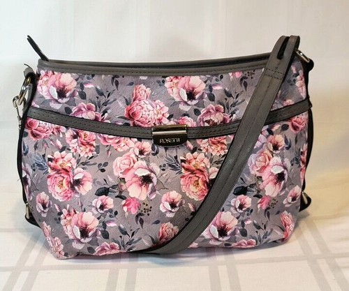 Rosetti Pink and Grey Floral Crossbody Bag Purse | eBay