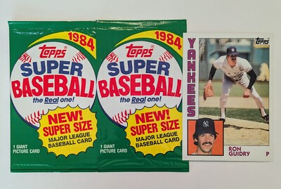 1984 Topps Super Size Baseball Packs. (Two Packs) Unopened. Plus Ron ...