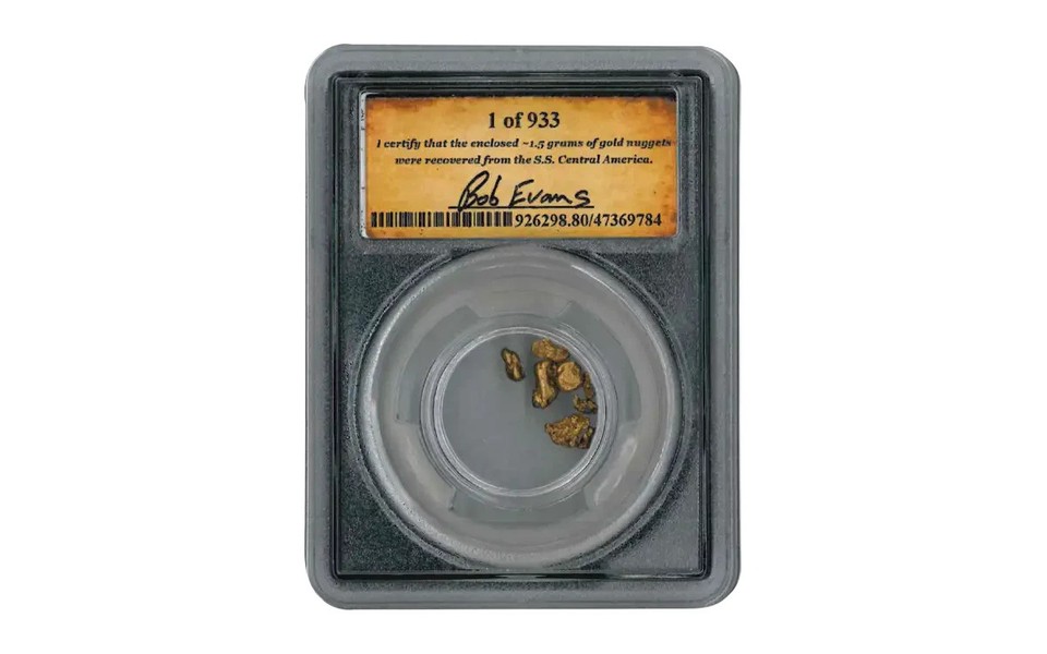 SS Central America 1.5-gm Gold Nuggets PCGS-Certified w/Bob Evans ...