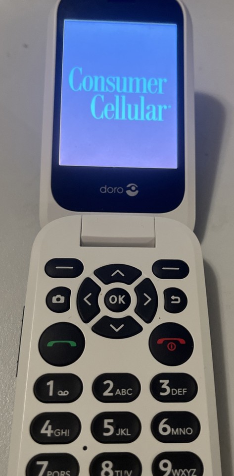 Doro 7050 (DFC-0180) White/Black Flip Phone (Consumer Cellular) | eBay