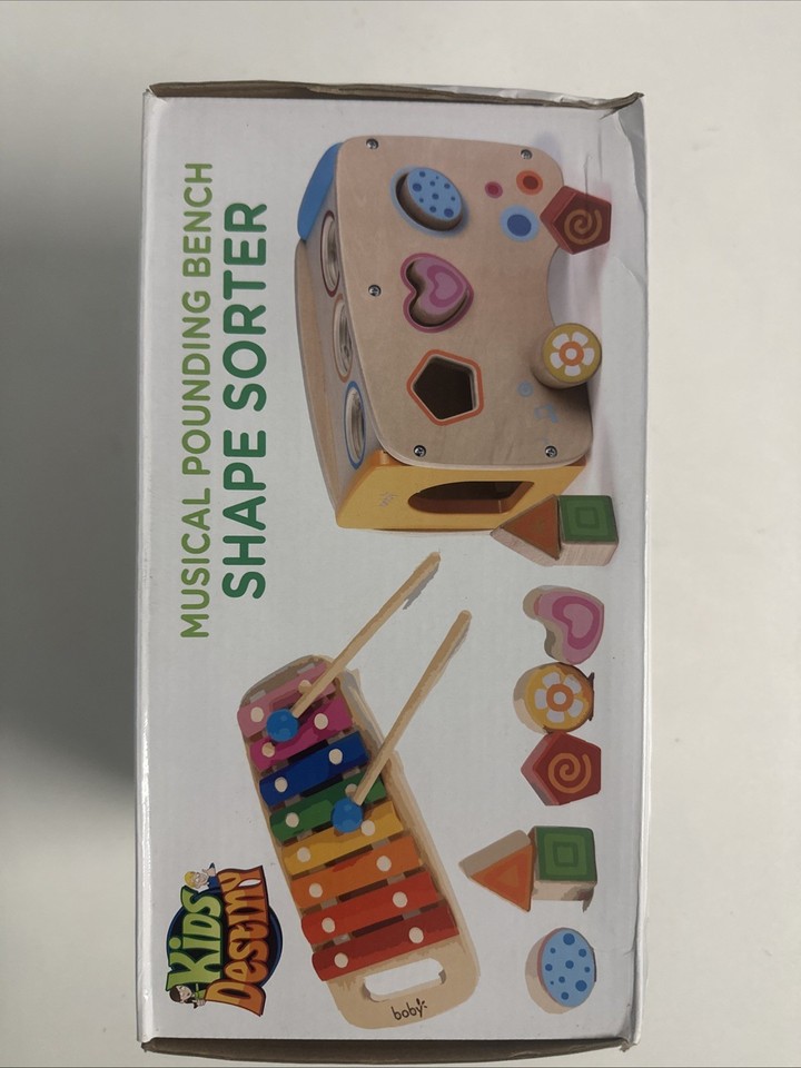 Musical Pounding Bench with Xylophone and Shape Sorter Toy-Kids Gift ...