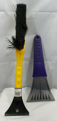 MALLORY SNOWEEVEL SNOW BRUSH & ICE SCRAPER 16" & LARGE PURPLE SCRAPER ...