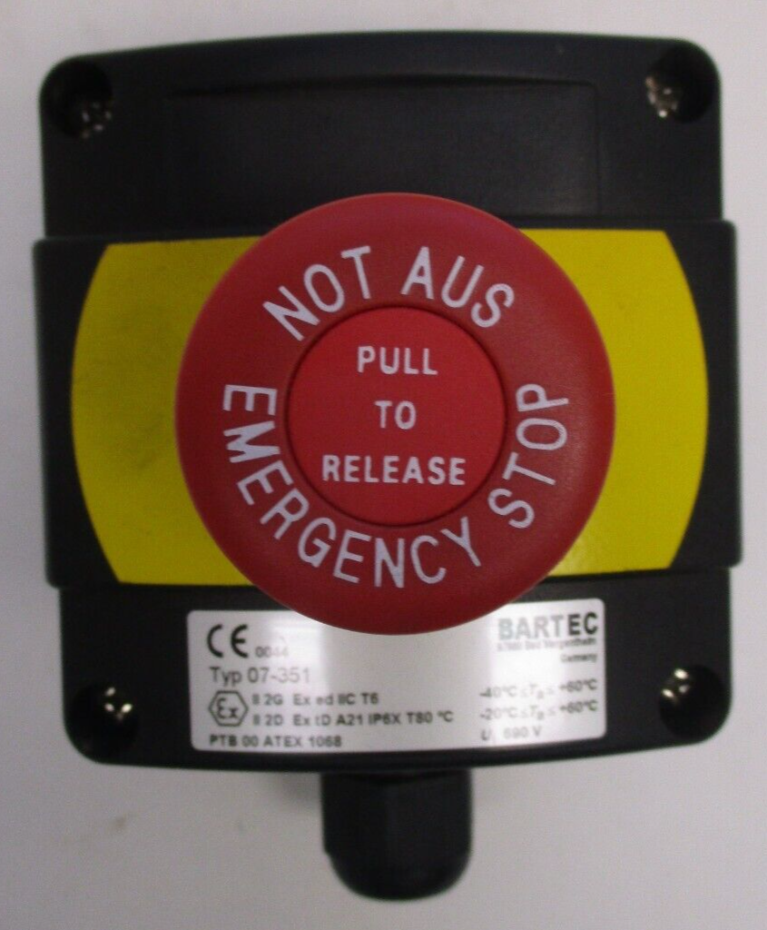 BARTEC PUSH BUTTON EMERGENCY STOP 07-3511-10N84 690V | eBay