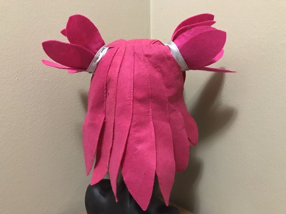 Pink PIGTAIL PIXIE Felt Costume WIG manga anime powerpuff girl japanese ...