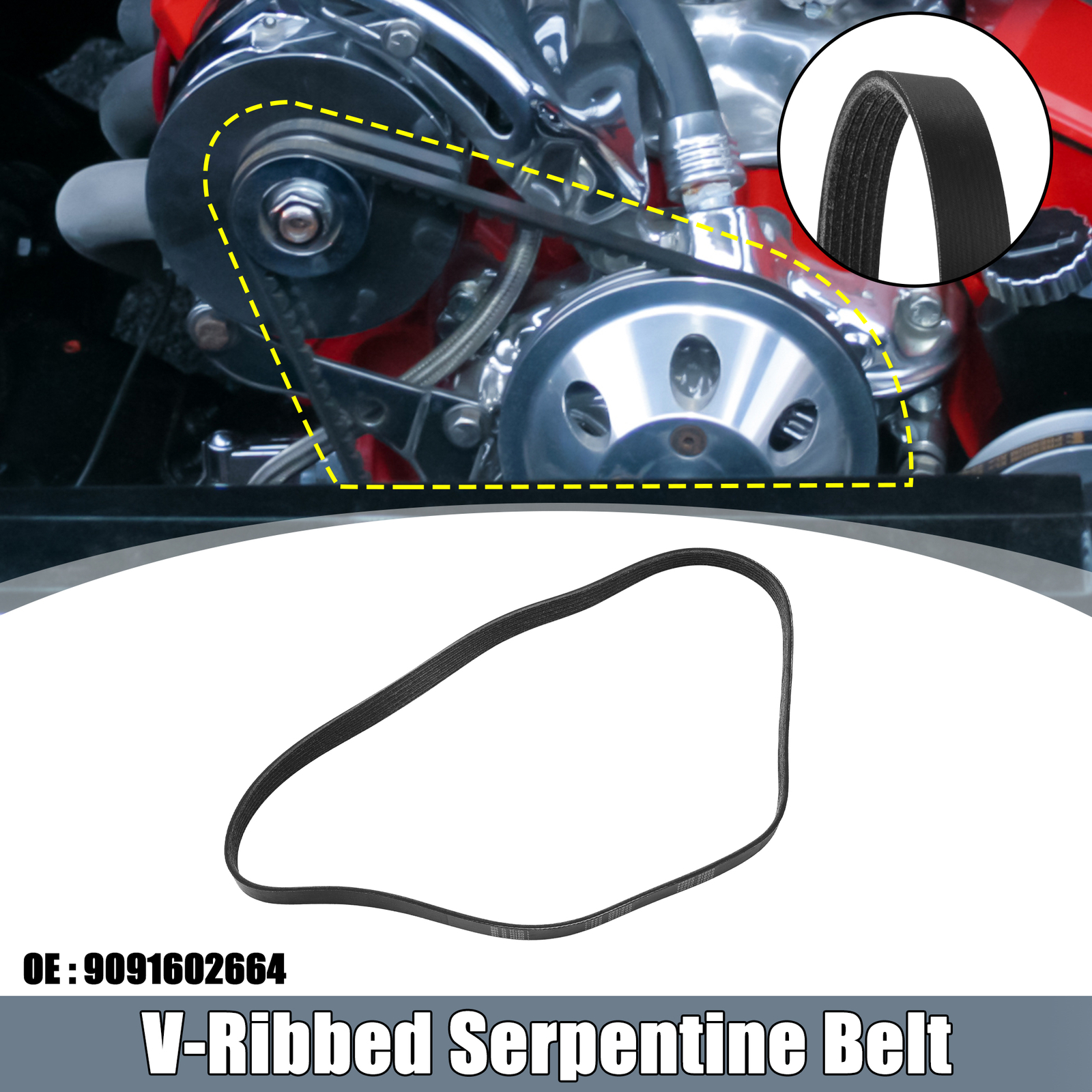 Car V-Ribbed Serpentine Drive Belt No.9091602664 for Toyota Corolla ...