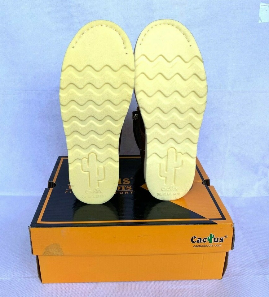 NEW - Cactus Work Boots 6061M Brown 6" Moc Toe Real Leather Puncture ...