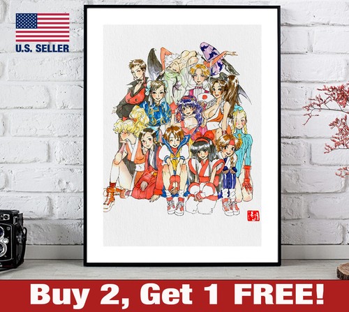 Capcom vs SNK Girls Poster 18" x 24" Print Street Fighter King of ...