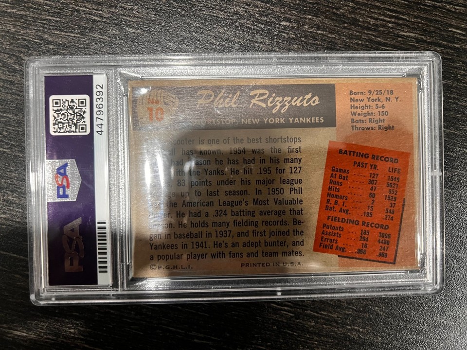 1955 Bowman #10 Phil Rizzuto PSA 5 EX Yankees HOF | eBay