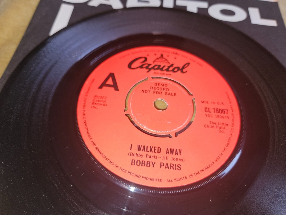 * NORTHERN SOUL* -BOBBY PARIS -I WALKED AWAY +H.B. BARNUM -1967 CAPITOL ...