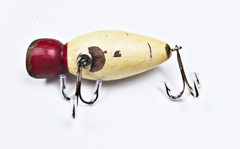 Apex Bait Co Baby Bull Nose Lure Red & White IL 1914 | eBay