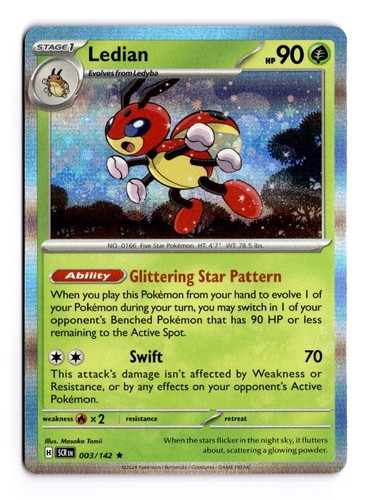 Pokémon TCG - Ledian - #003/142 - SV07: Stellar Crown HOLO | eBay