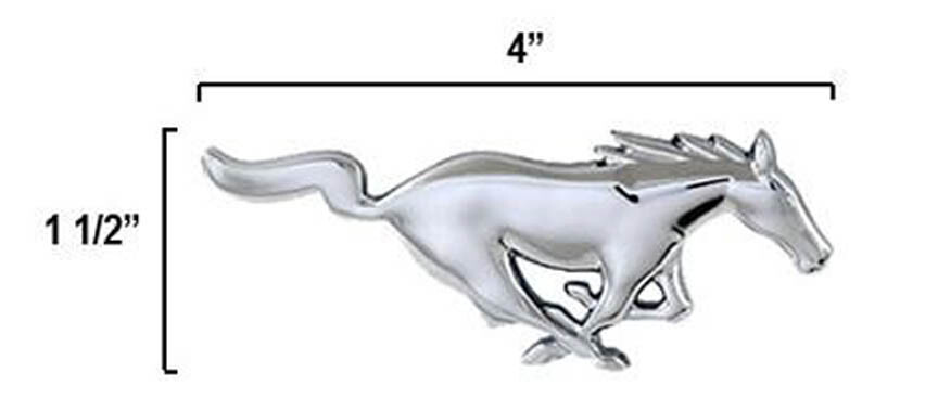 NEW! Mustang Chrome Running Horse Pony Emblems Pair Stick on Back ...
