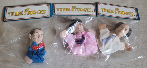 1991 Three Stooges Hamilton Gifts Larry, Moe, Curly, Finger Puppets In ...