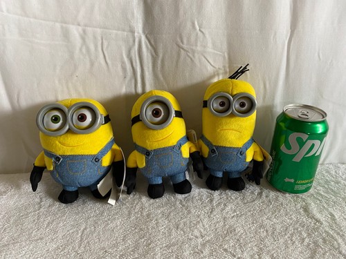 THINKWAY TOYS 2015 MINIONS MOVIE LOT OF 3 BOB STUART DAVE 6" PLUSH NWT ...