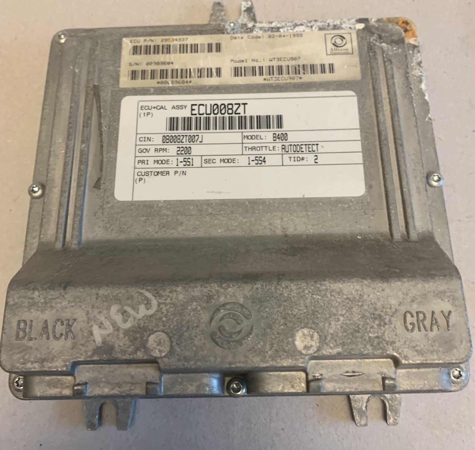 Allison B400 Transmission ECU Part 29541227 Model WT3ECU911A for sale ...