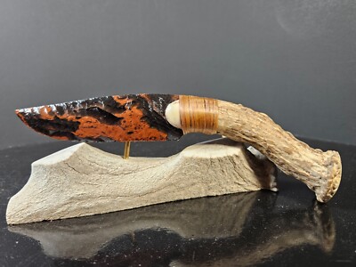 Bushcraft stone blade Obsidian Knife Wicked Hunting Chipping knapping ...