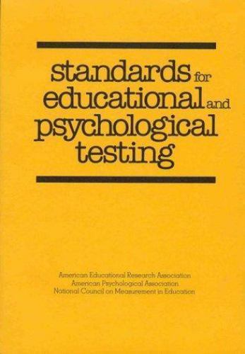 Standards for Educational Psychological Testing 9780912704951| eBay