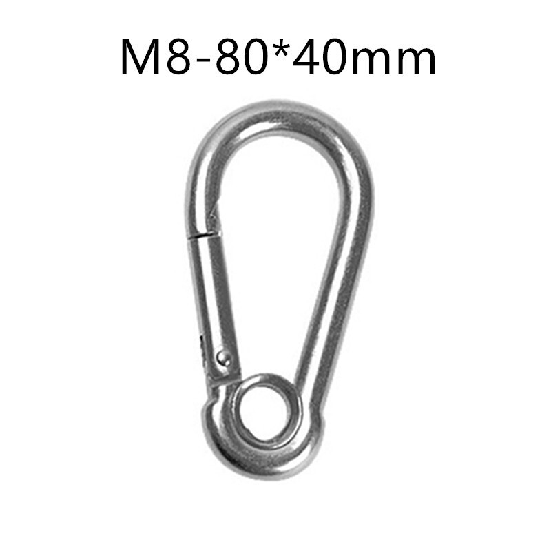 Stainless Steel Spring Hook Carabiner Snap Hanging Mountaineering ...