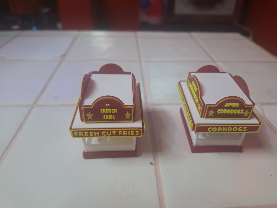 2 Ho Scale Concession Trailers Ho Circus Popcorn and Corndogs. | eBay