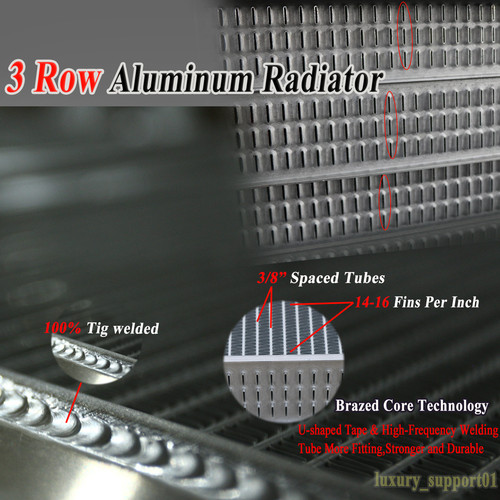 3 Row Aluminum Radiator fit 1955-1957 1956 Small Block /Big Block Chevy ...