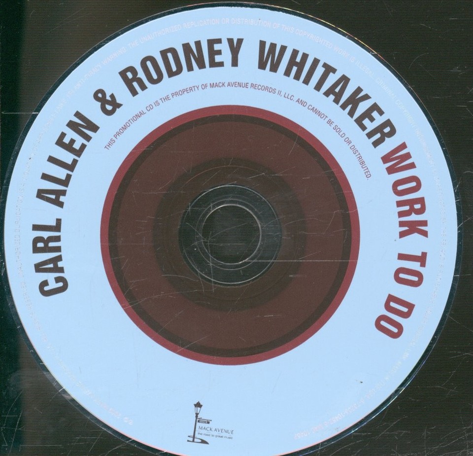Carl Allen & Rodney Whitaker Work To Do CD USA Mack Avenue 2009 CD. Has ...