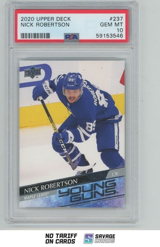 2020-21 Upper Deck Young Guns Nick Robertson PSA 10 #237 Toronto Maple ...