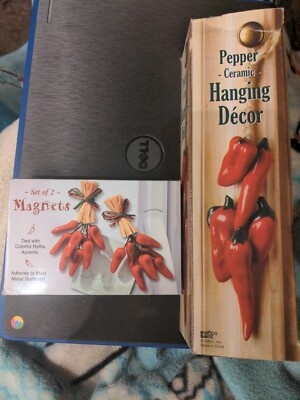Ceramic Pepper hanging Decor With A Set Of Magnets | eBay