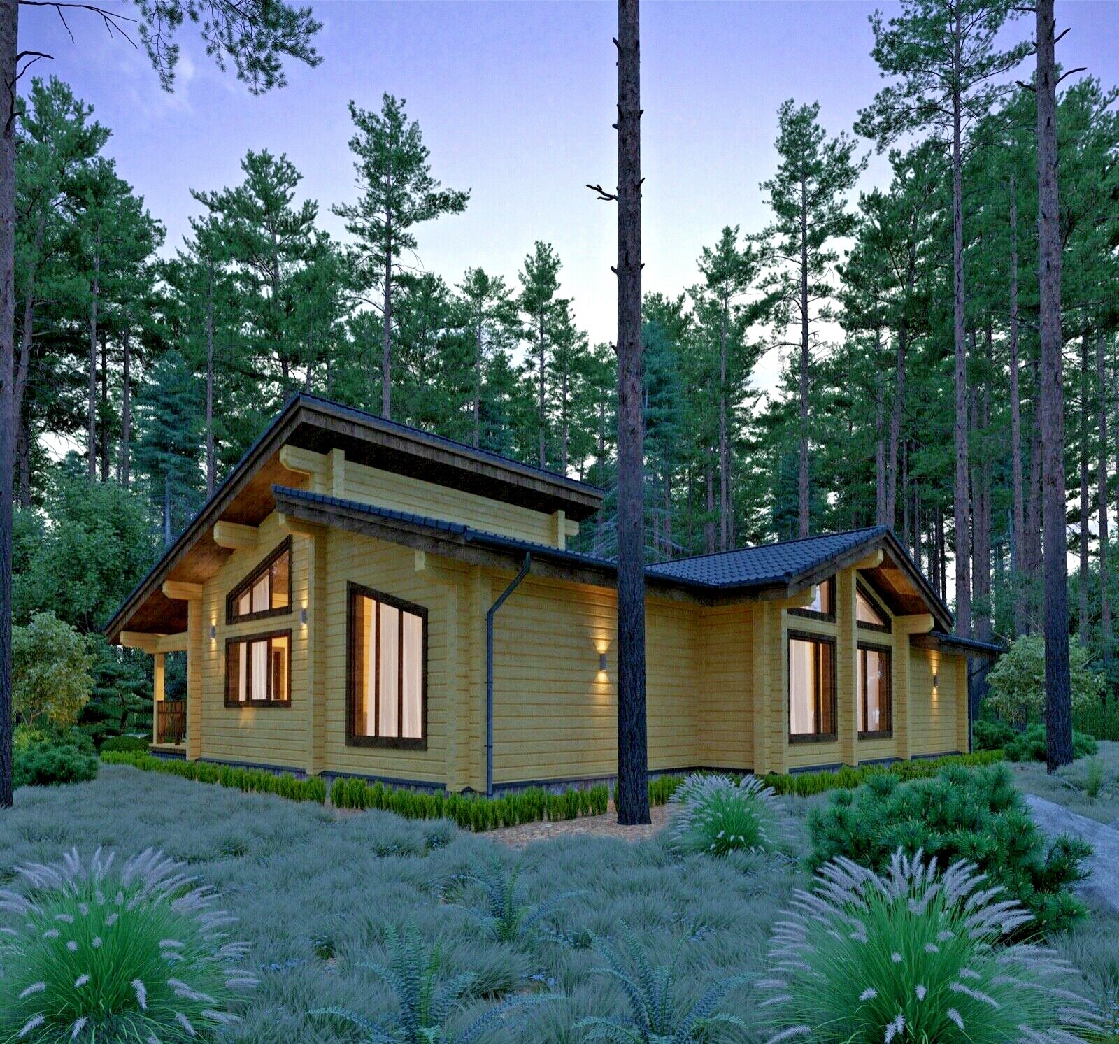 1730 sq.ft LOG HOUSE KIT LH-161 ECO FRIENDLY WOOD PREFAB DIY BUILDING ...