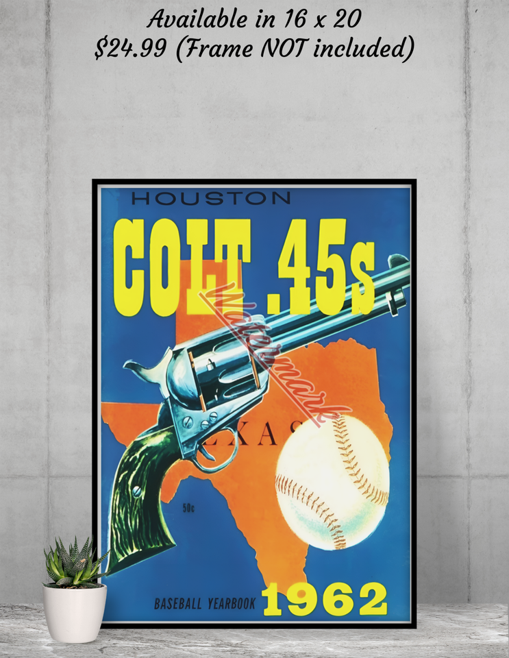 MLB 1962 Houston Colt'45s Yearbook Cover REPRINT Color 8 X 10 Photo ...