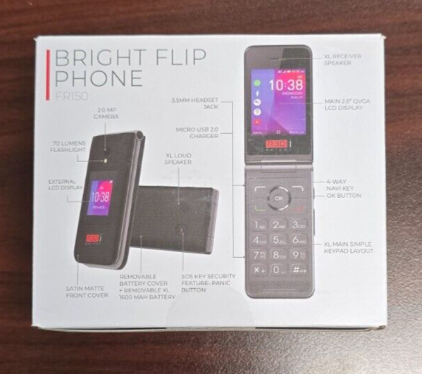 Atel R3Di 4G-LTE Basic Flip-Phone UNLOCKED T-Mobile Metro Qlink ...