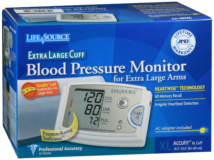 LifeSource Upper Arm Blood Pressure Monitor with Extra Large Cuff (UA ...