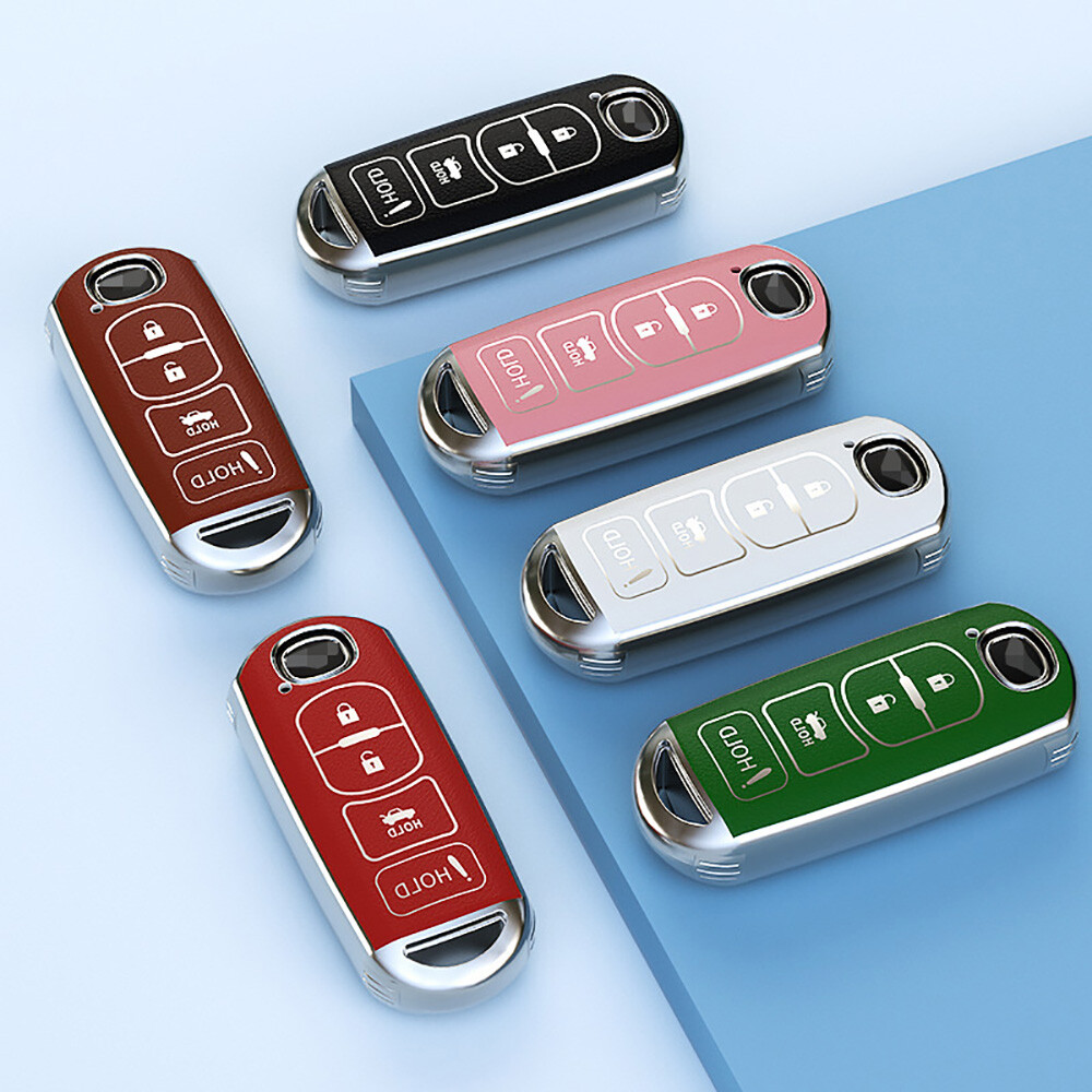 TPU FOB Case w/ Button Cover For Mazda 3 6 CX5 CX9 MX5 Remote Smart Key ...