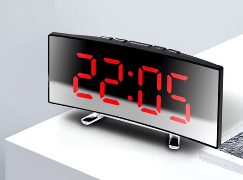 LED Mirror Digital Bedside Clock Home Office Caravan Watch Clock | eBay UK