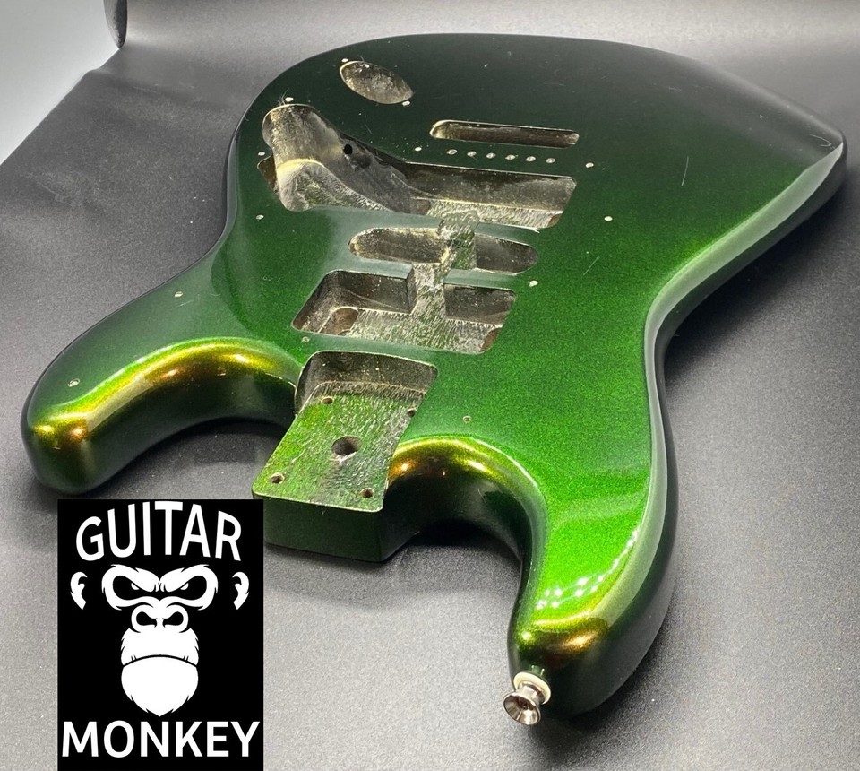 Stunning Metal Flake Chameleon Green 2 Gold Stratocaster Body HSH/SSS ...