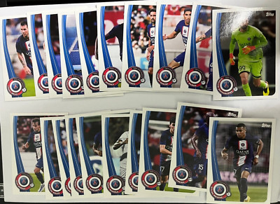 2022 TOPPS PSG FAN TEAM SET 20 CARD SET MESSI MBAPPE NEYMAR PARIS SAINT ...