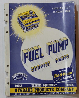 Hydride Fuel Pumps Parts Book ~ 1940 ~ Catalog # 37 | eBay