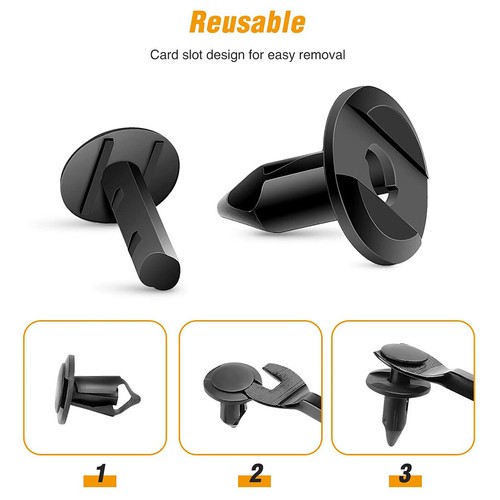 100PCS 8mm Car Bumper Clips Fender Push in Fastener Rivets Retainer ...