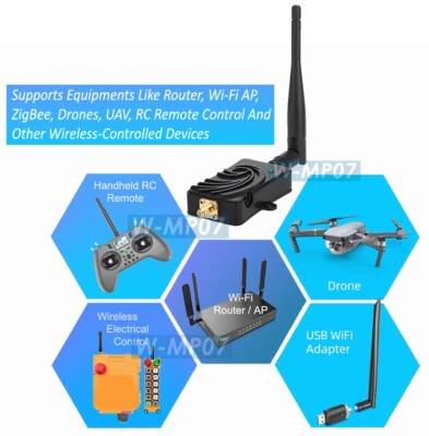 2.4GHz 4W Wi-Fi Signal Booster Range Extender For Router UAV Drone RC ...
