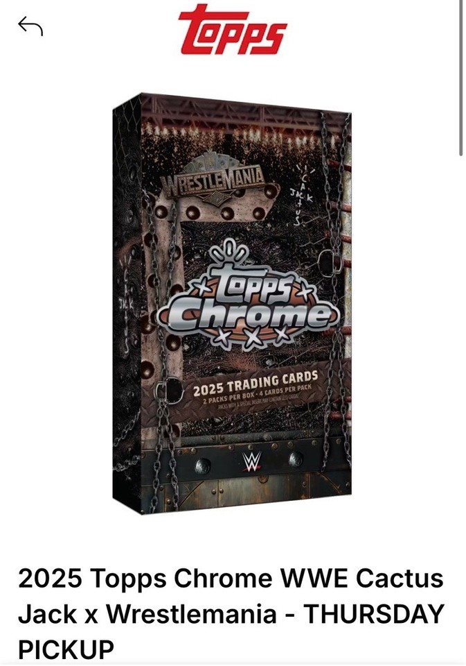 2025 Topps Chrome WWE Cactus Jack x Wrestlemania EXCLUSIVE Box IN HAND ...